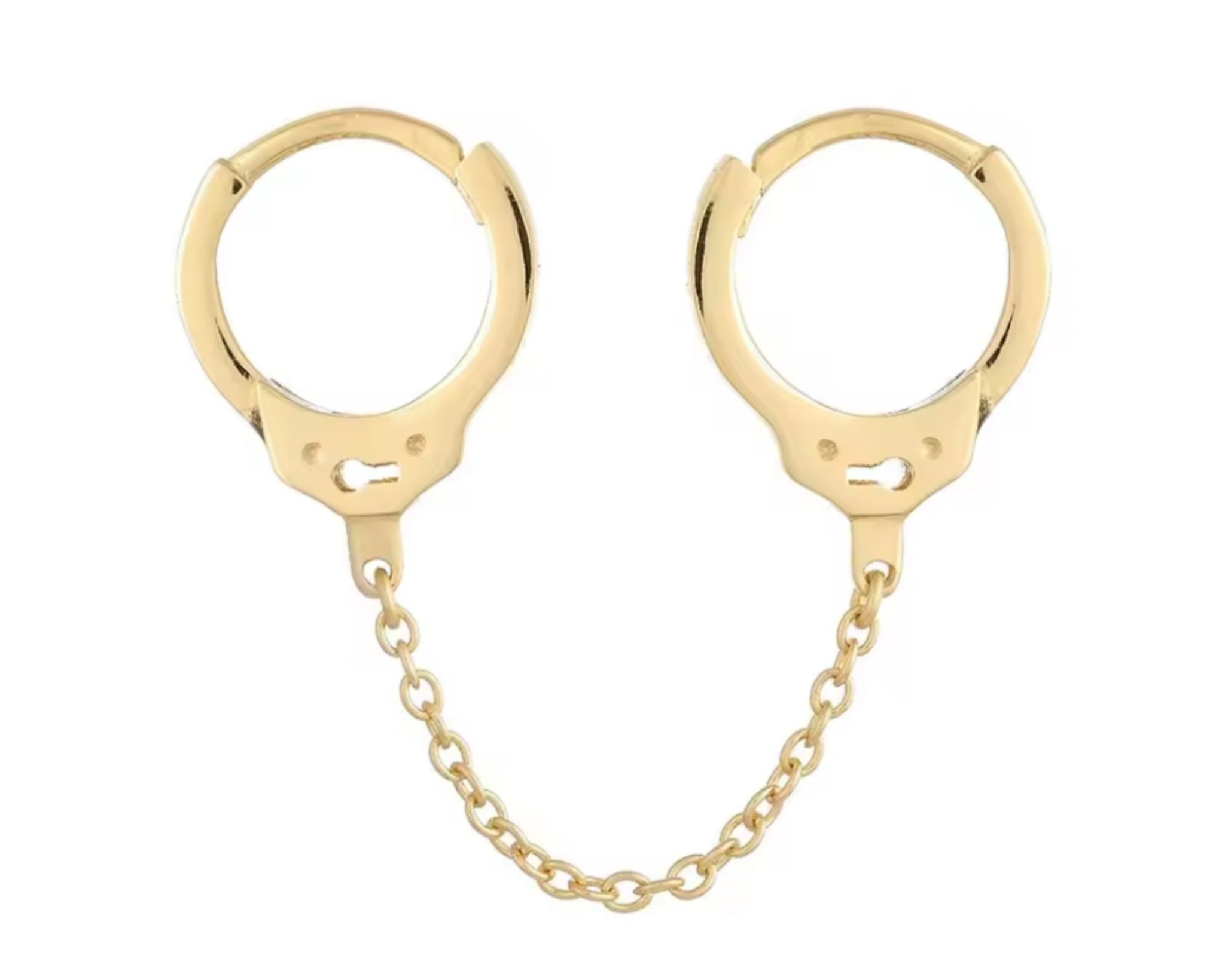 Gold Handcuffs Huggie